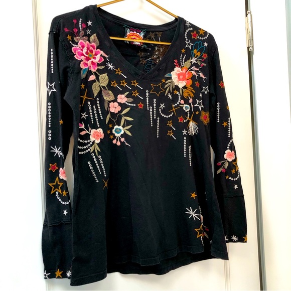 Johnny Was | Tops | Gorgeous Johnny Was Embroidered Longsleeve Shirt ...